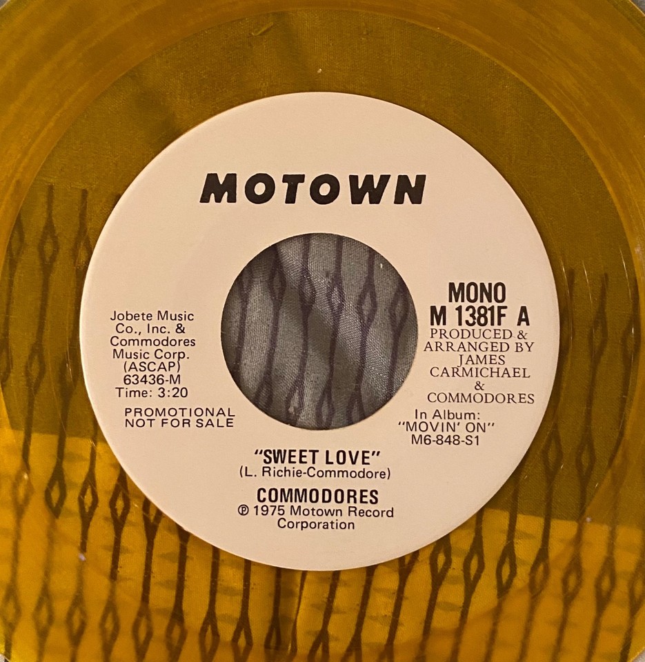 Commodores-Sweet Love-Rare 1975 Promo Yellow Vinyl Soul 45-Motown/M ...