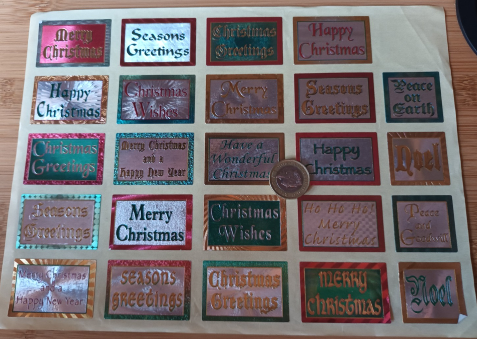 D - Christmas Words Stickers (5 sheets, some Dufex), see photos | eBay UK