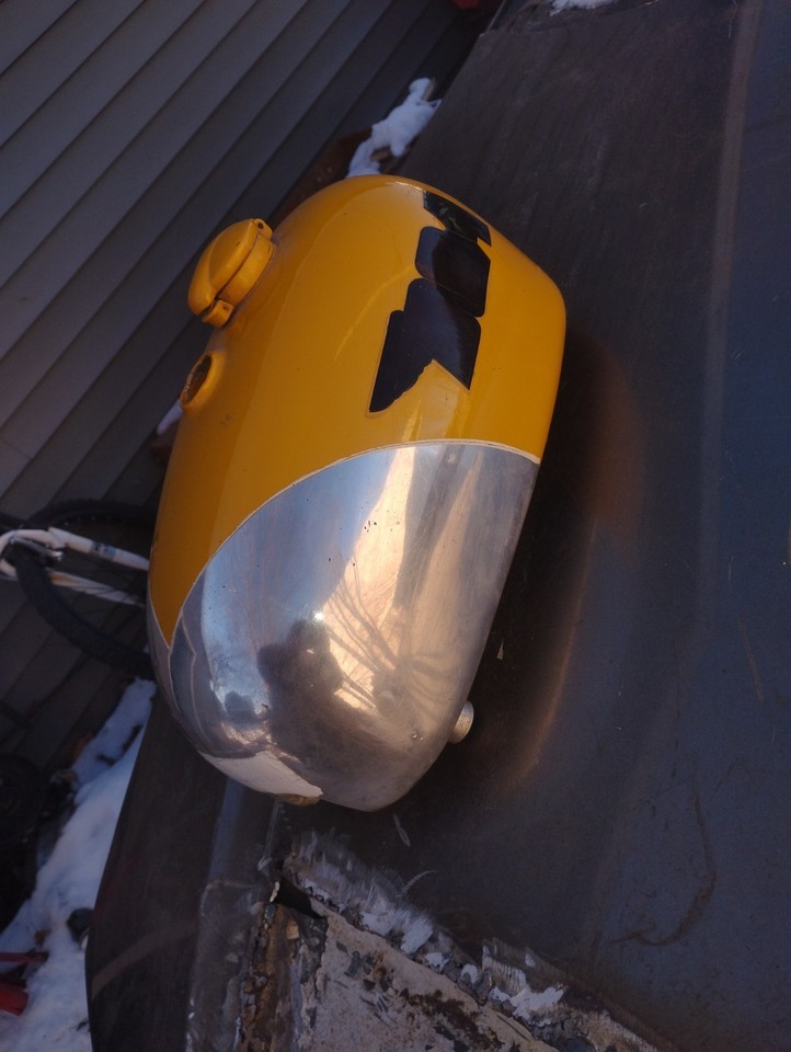 BSA fuel tank yellow and chrome | eBay