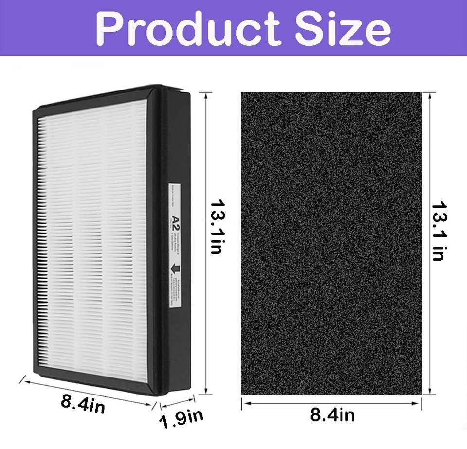 4x HEPA A2 Filter Set for 3M Filtrete FAP-C02-A2 FAP-C03-A2 Air ...