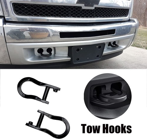 1Pair Black Tow Hooks for Chevrolet GMC Silverado Sierra 1500 2007-2019 ...