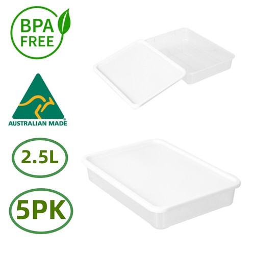 5 x 2.5L Awesome Storage Container Freezer Pantry Tub Boxes Australian ...