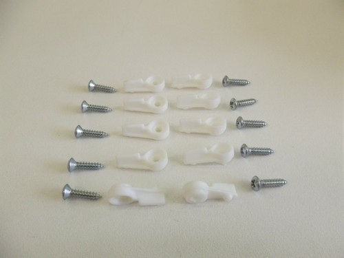 10 Window Screen Storm Clips & Screws Nylon Plastic Sash White Holder ...