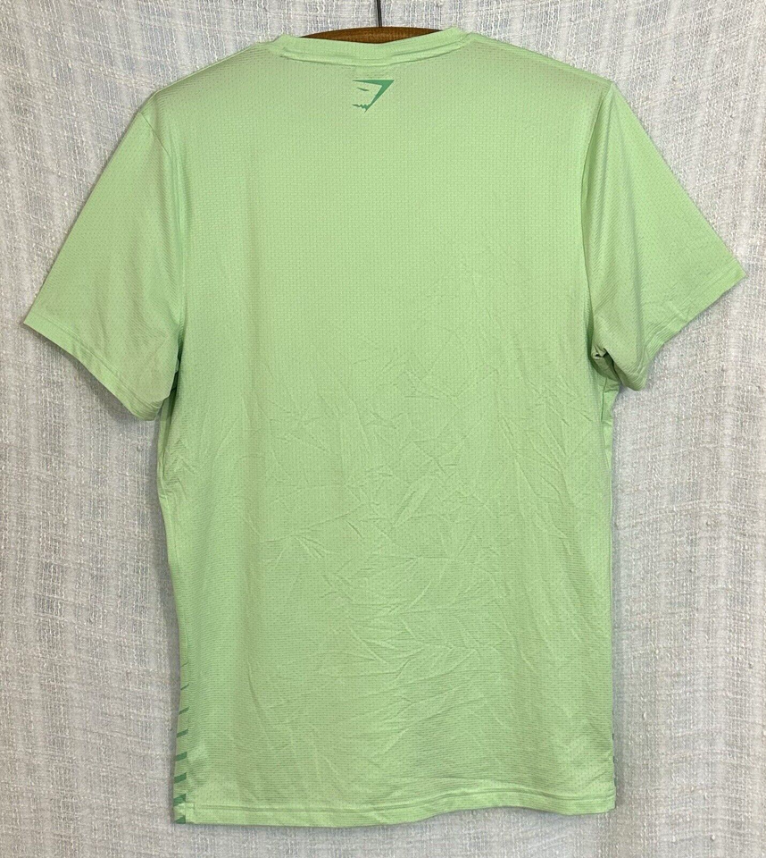Gymshark Men's Large Light Green Short Sleeve Spellout Logo Fitness T ...