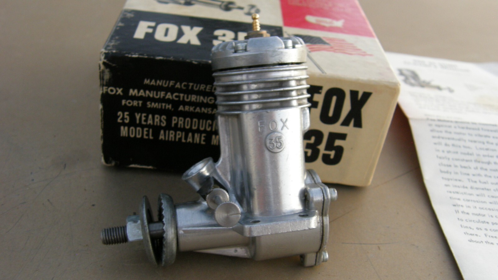1970 FOX 35 CHROME FINISH STUNT Model Airplane Engine with Box ...