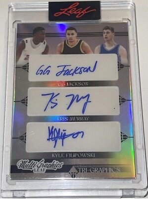 RARE GG JACKSON KRIS MURRAY KYLE FILIPOWSKI /2 ROOKIE AUTO LEAF ...