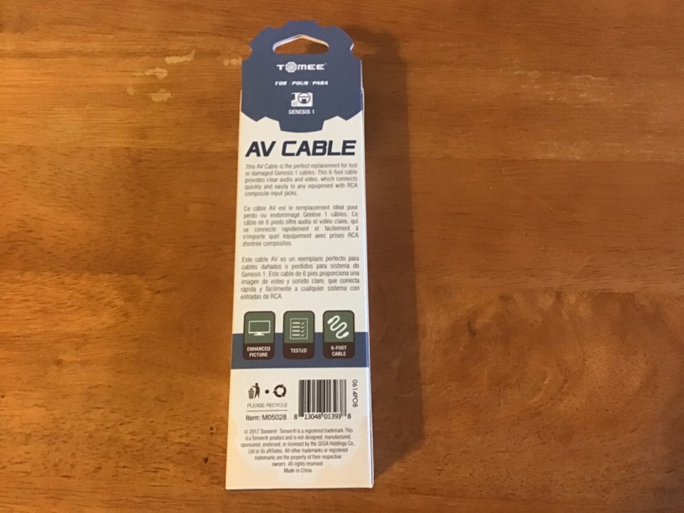 Sega Genesis Model 1 AV Cable RCA Composite Audio Video A/V Cord ...