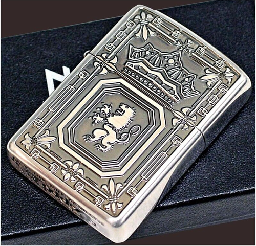 Zippo Lighter Armor Case Lion Crown Silver | eBay