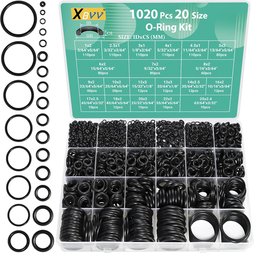 1020 Pcs O Ring Kit 20 Size Nitrile Rubber O Ring Assortment Set for ...