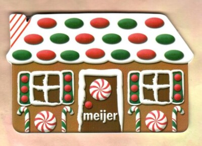 MEIJER Gingerbread House ( 2004 ) Textured Die-Cut Gift Card ( $0 ) | eBay