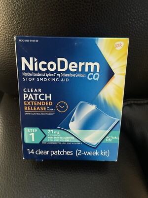 NicoDerm CQ Clear Nicotine Patches Step 1 21mg 14ct Quit Smoking Aid 307661420353| eBay