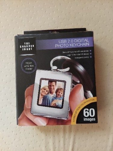 The Sharper Image Digital Photo Album w/ Keychain USB 2.0 Rechargeable ...