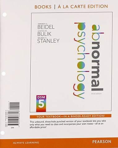 Abnormal Psychology by Deborah Beidel a la Carte 9780205972760 | eBay