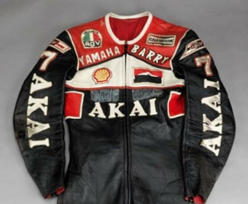 Barry Sheene AKAI 7 Motorbike Leather Jacket Motorcycle Bikers Racing ...