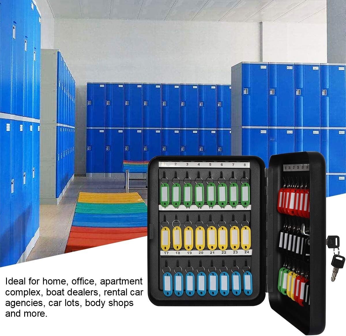 48Key Cabinet Wall Mount Locking Key Organizer Key Storage Lock Box ...