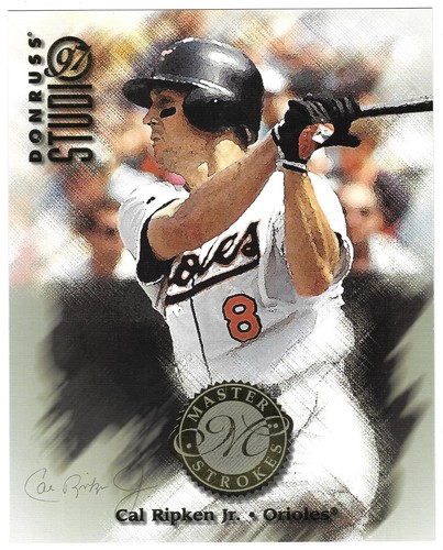 Cal Ripken Jr 1997 DONRUSS STUDIO MLB MASTER STROKES 8x10 JUMBO CARD ...