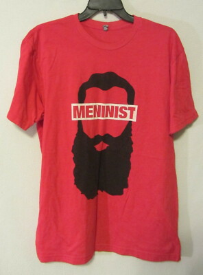 Meninist T Shirt with face/beard mens L ~ EUC *Flawless | eBay