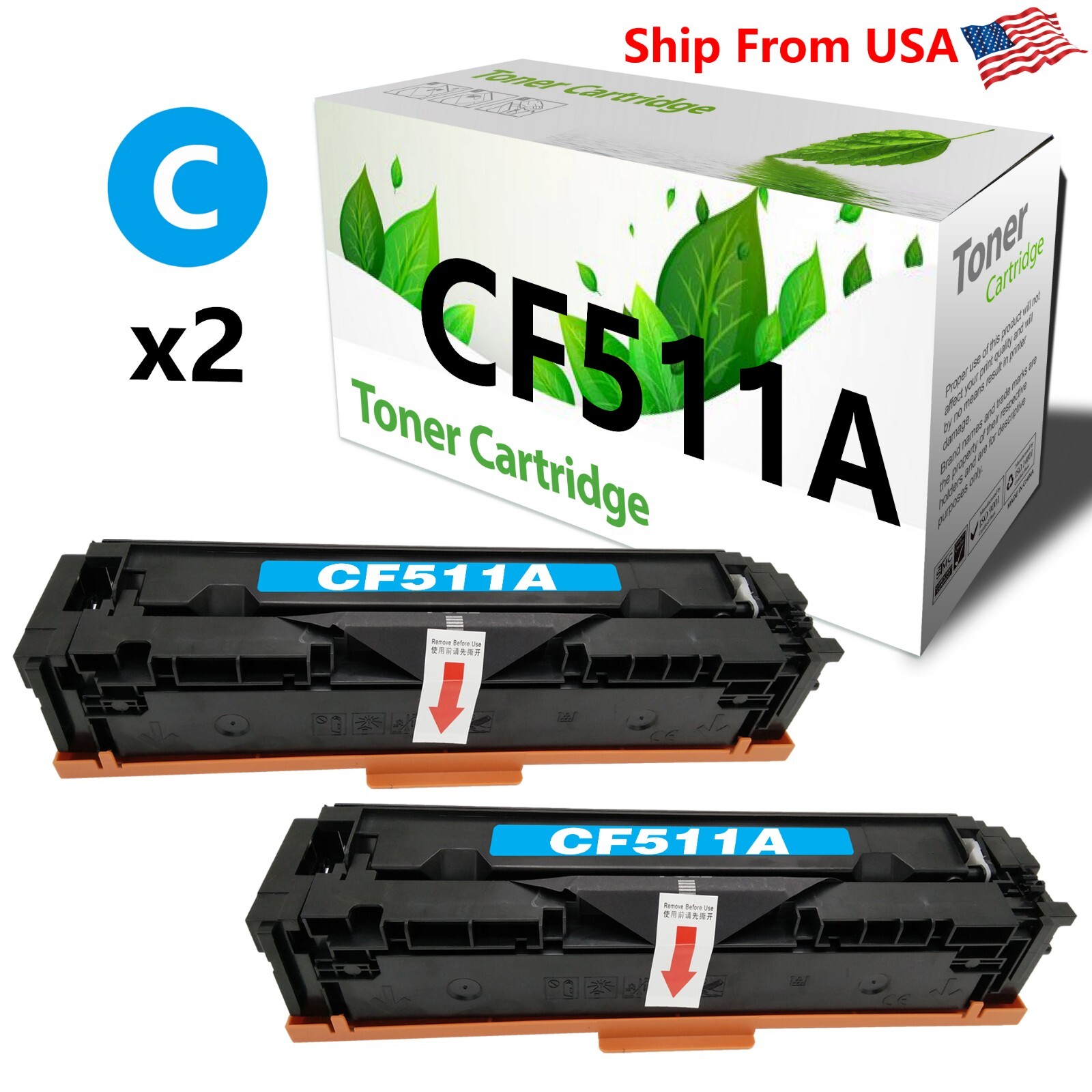 2-Pack 204A Cyan Toner Cartridge CF511A for Pro M180nw 181fw Printer | eBay