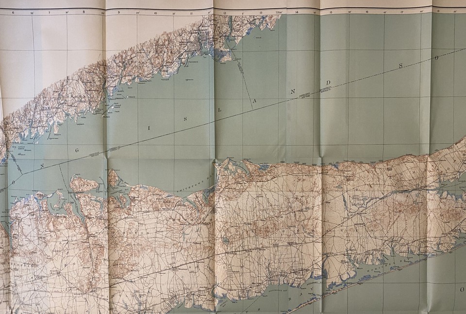 Topographic Map of Long Island, New York, 1913, Julius Bien/US ...
