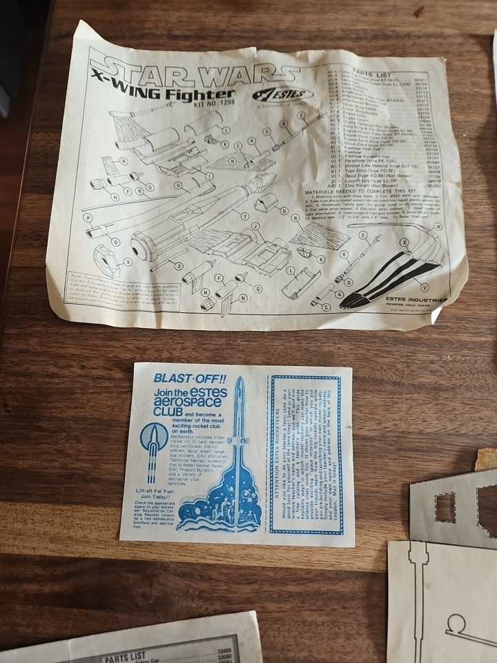 RARE VINTAGE 1977 STAR WARS X-WING FIGHTER KIT ESTES BOX And ...