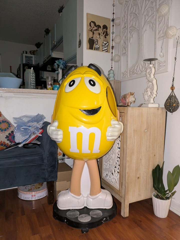 Yellow M&M Guy Display 41" On Wheels MM Store Display | eBay