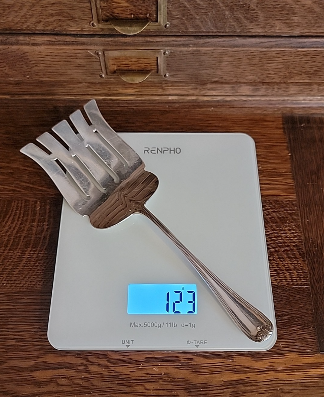 123 Grams Not Scrap 9 1/2" Asparagus Fork Server New Standish Pattern ...