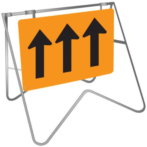 Lane Status Three Lanes Ahead Sign -Aluminum Metal Swing Stand Sign ...