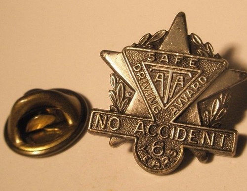 ATA Safe Driving Award 6 Year No Accident Vintage Lapel Pin | eBay