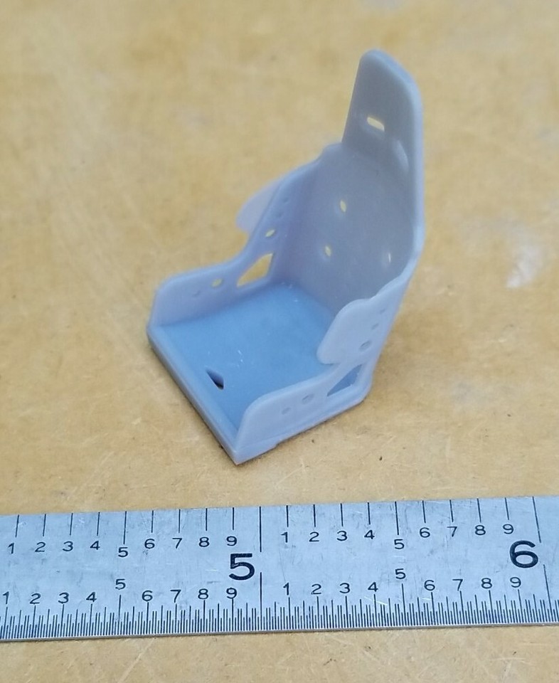 RESIN 3D PRINTED 1/25 SCALE ALUMINUM RACING SEAT DRAG DIRT TRACK | eBay