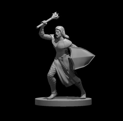 Priest Female Commoner NPC 28mm Scale DND D&D Tabletop Mini | eBay