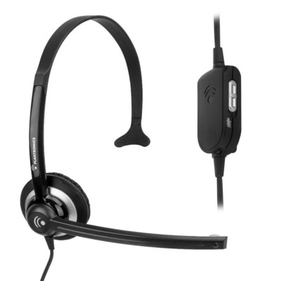 New Plantronics M214C Black/Gray Headband Headsets 17229120259| eBay