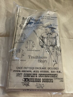 Buckaroo Bobbins Trailblazer Shirt Pattern Four Shirts Sizes XS-6X new ...