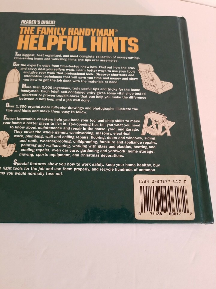 Readers Digest The Family Handyman Helpful Hints 1990 Hardback | eBay