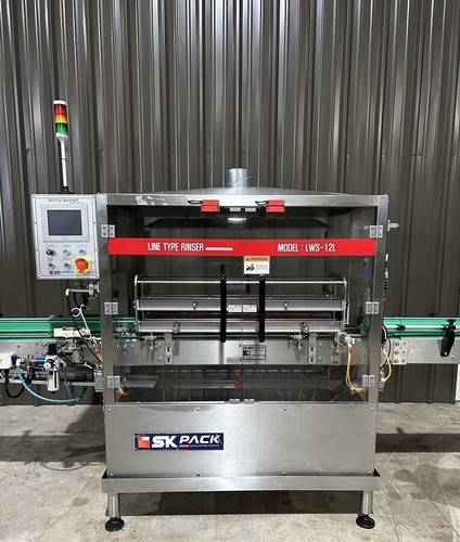 2016 SK Pack Bottling Line Bottle Rinser, Filler Capper Sleeve Labeler ...