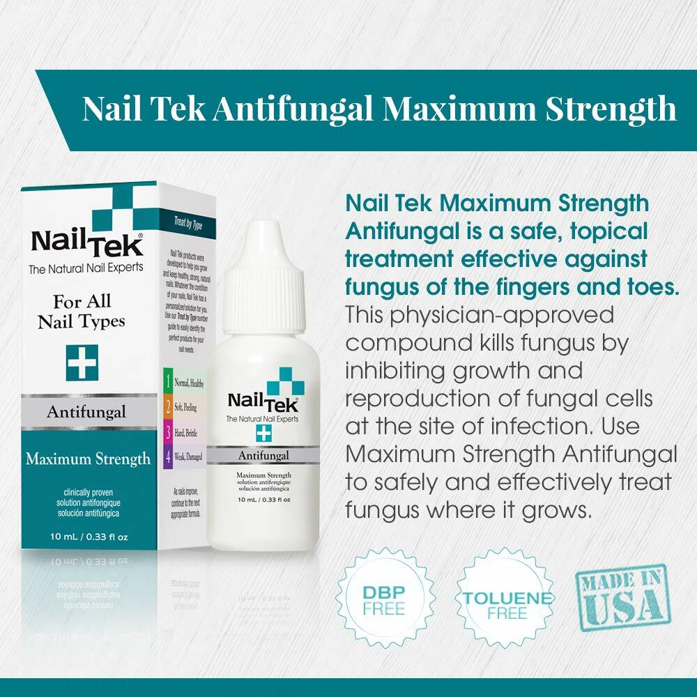 Nail Tek Maximum Strength ANTIFUNGAL Solution for All Nail Types 0.5 oz ...