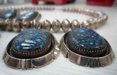 MUSEUM COLLECTOR QUALITY LANDER BLUE TURQUOISE NECKLACE 19.75"L ...