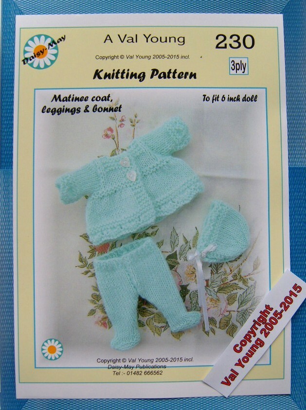3x DOLLS KNITTING PATTERNS 4 A *6" DOLL A Val Young knitting pattern ...