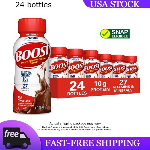 BOOST Original, Nutritional Drink, Rich Chocolate, 10g Protein, 24 - 8 ...