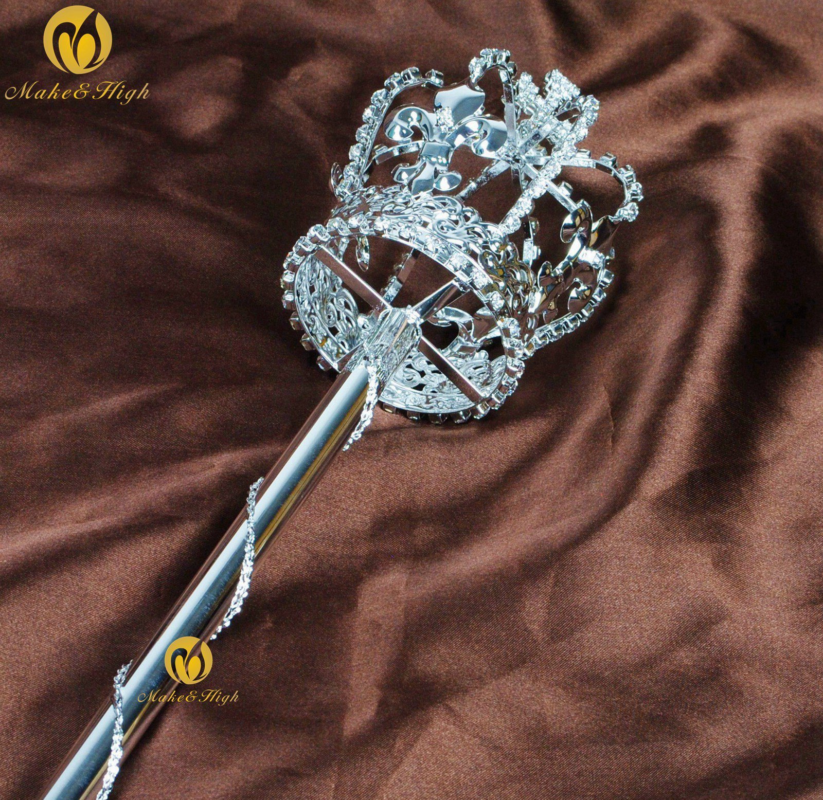 Unisex Pageant Long Sceptre Wand Crystal Handheld Prop Staff Party ...