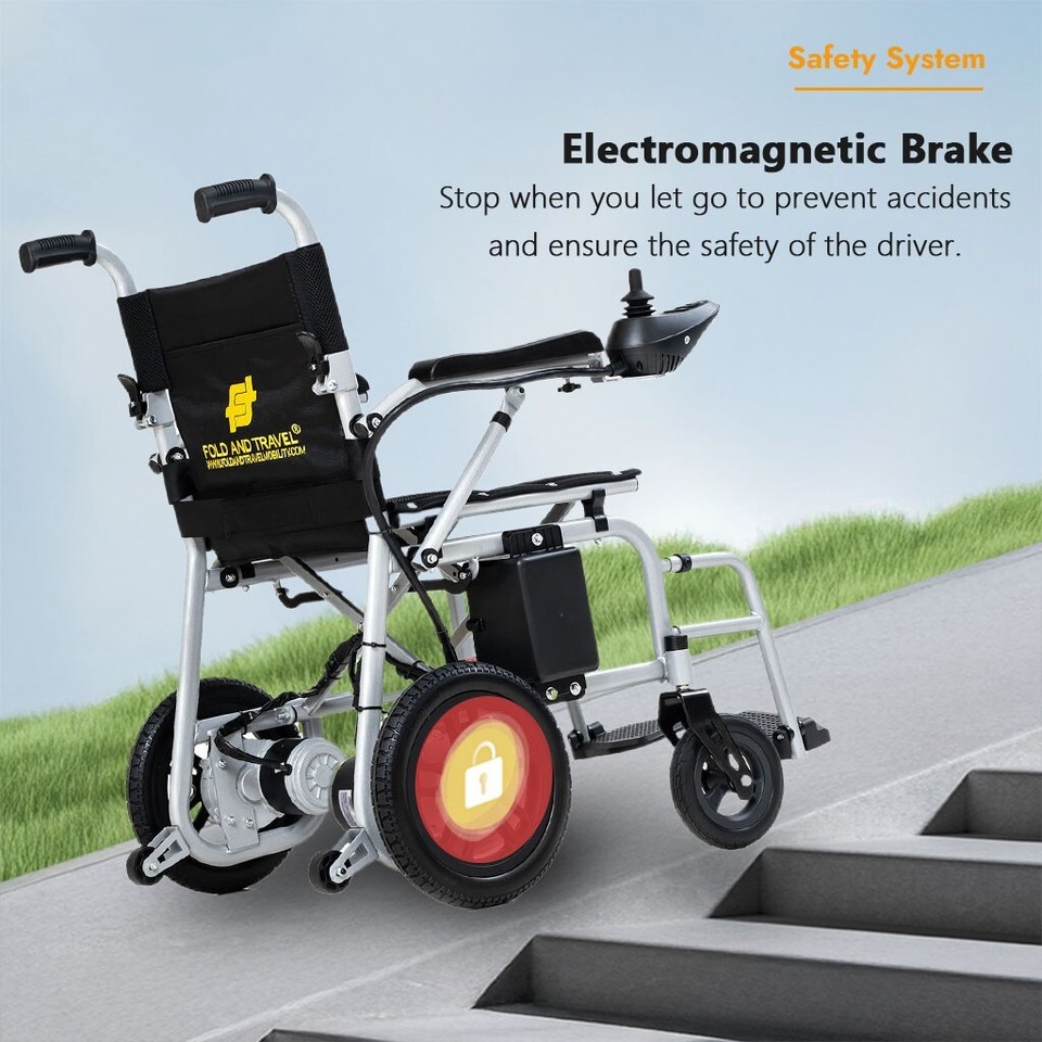 Fold and Travel Mobility Lightweight Foldable Electric Wheelchair for ...