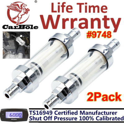 2Pack Racing Inline Fuel Filter 10mm 3/8 "Universal Washable Reusable ...