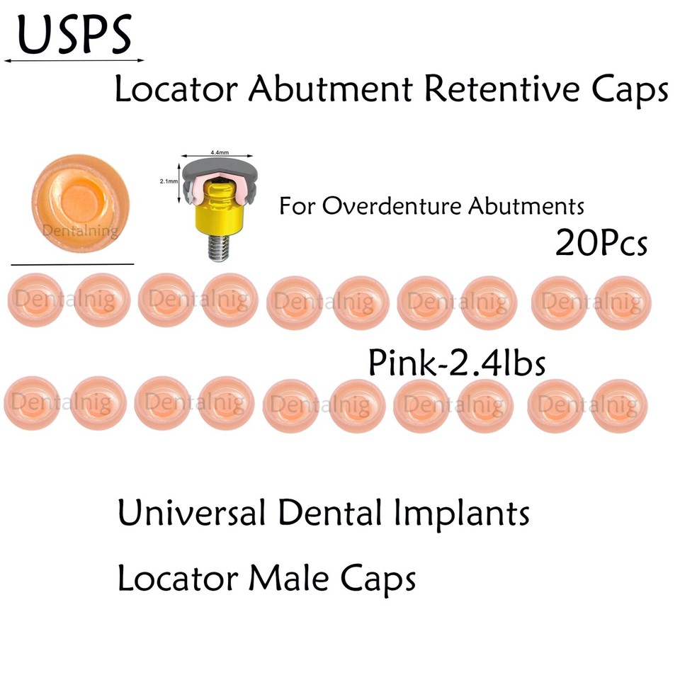 US Dental overdenture Locator Abutment Retention Caps Male Caps Insert ...