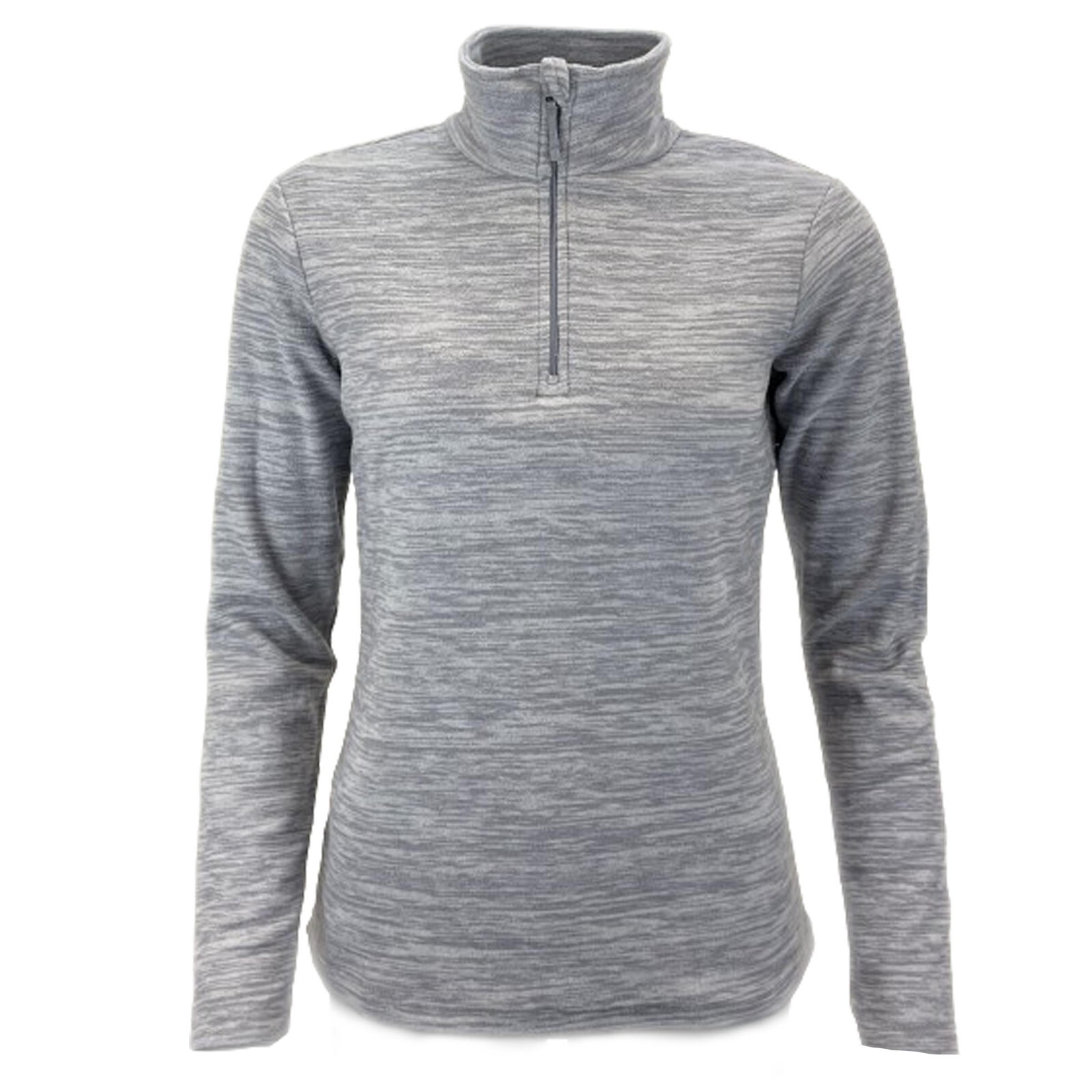 Women’s Melange Zip Neck Lightweight Fleece Top | Microfleece Warm ...