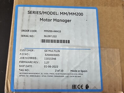 G.E. Multilin Motor Manager Model: MM/MM200 | eBay