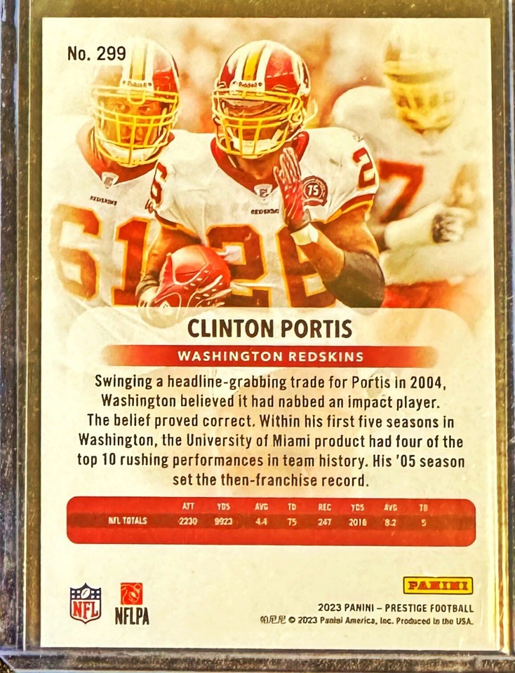 CLINTON PORTIS 23 Prestige Football Diamond Xtra Points Washington ...