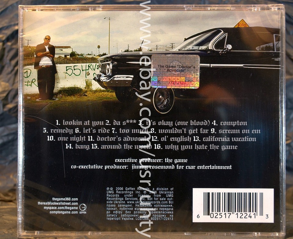 GAME DOCTOR'S ADVOCATE RARE UKR ORIGINAL HIP HOP POP THUG RAP CD ...