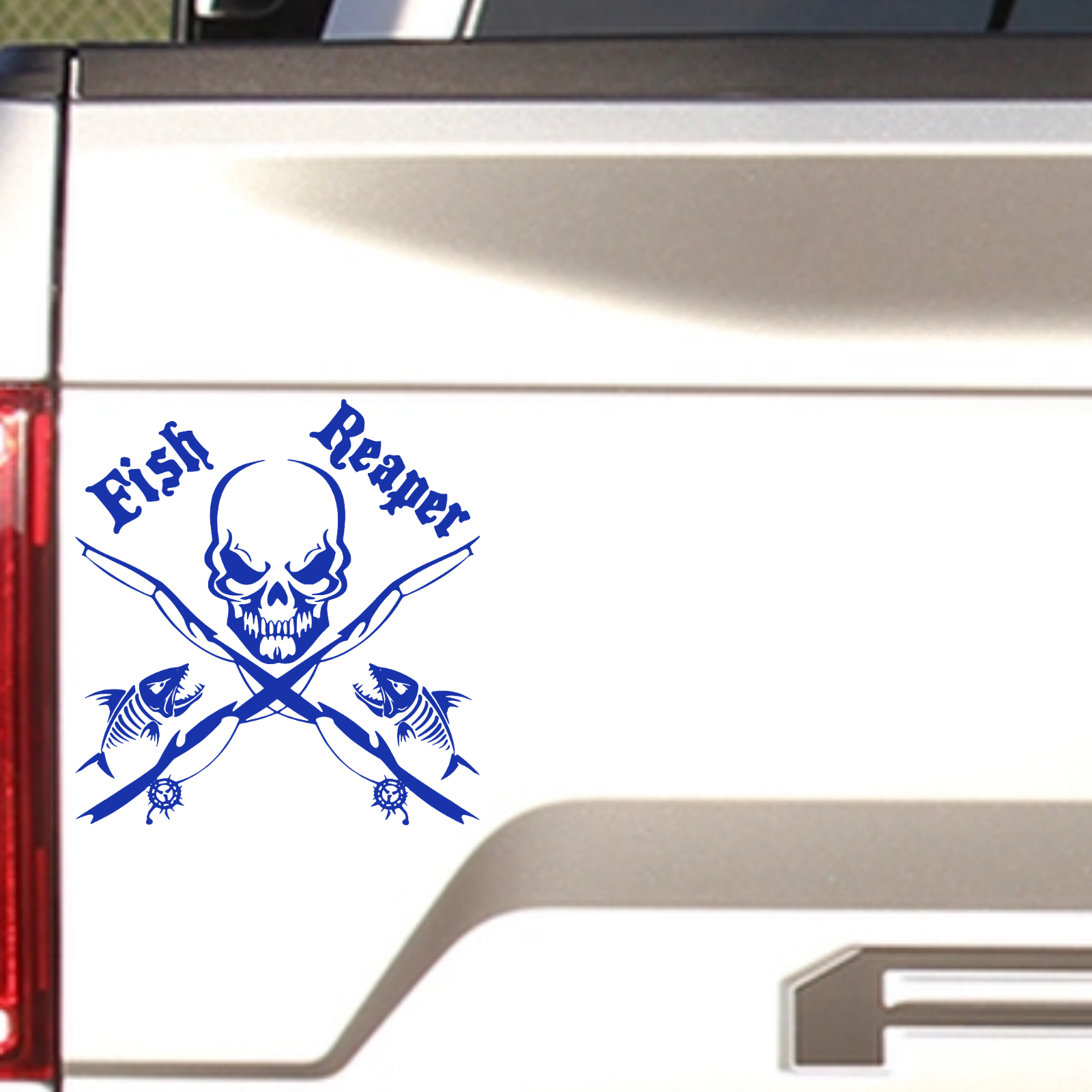 Fish Reaper Skull Fishing Decal Car Tumbler Boat Laptop Stickers 22 ...