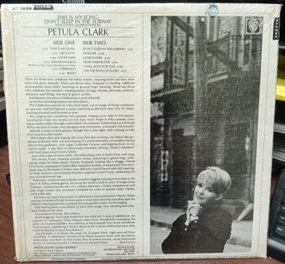These Are My Songs PET CLARK LP WS 1698 (Vinyl, Warner Bros) STILL HAS ...