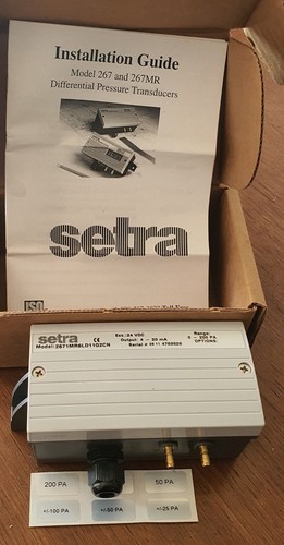 Setra Low pressure sensor - model 267 - PN: 2671MR6LD11G2CN 0-200 PA ...
