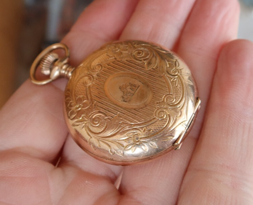 Vintage Antique Elgin Hunter's Case Gold Filled Wind Up Pocket Watch ...